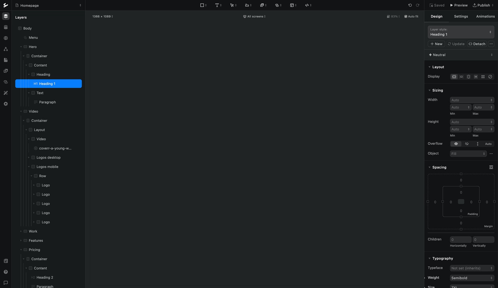Design | Experience full design control in your hands with Ycode