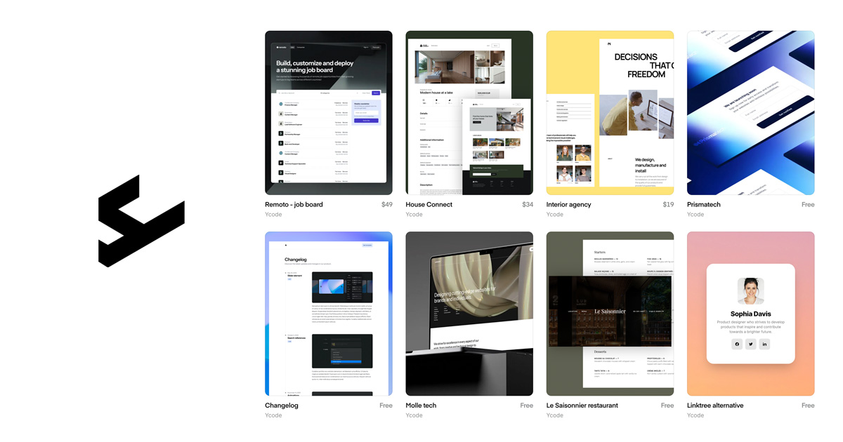Responsive website templates | Ycode