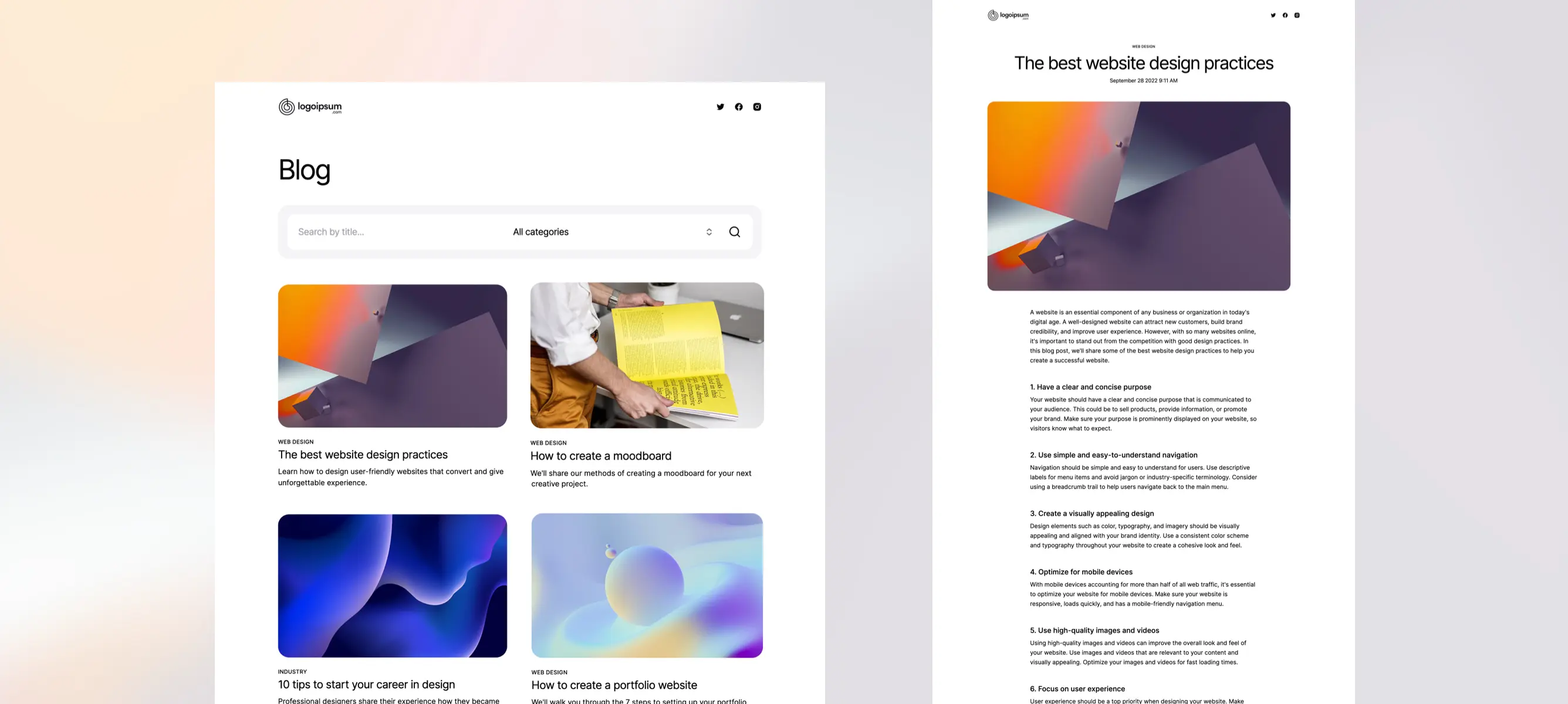 Personal Blog Website Template