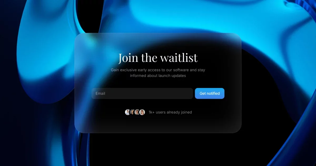 Product waitlist website template