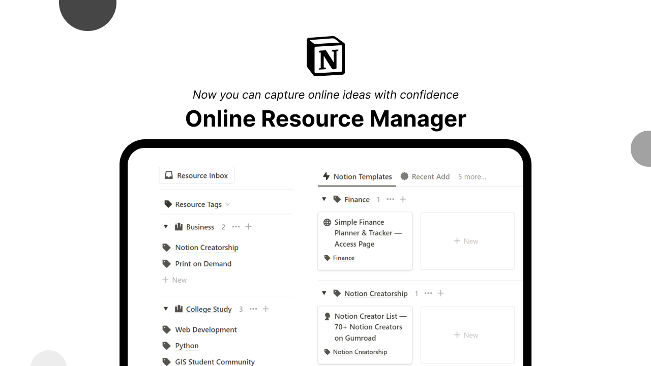 Notion Online Resource Manager