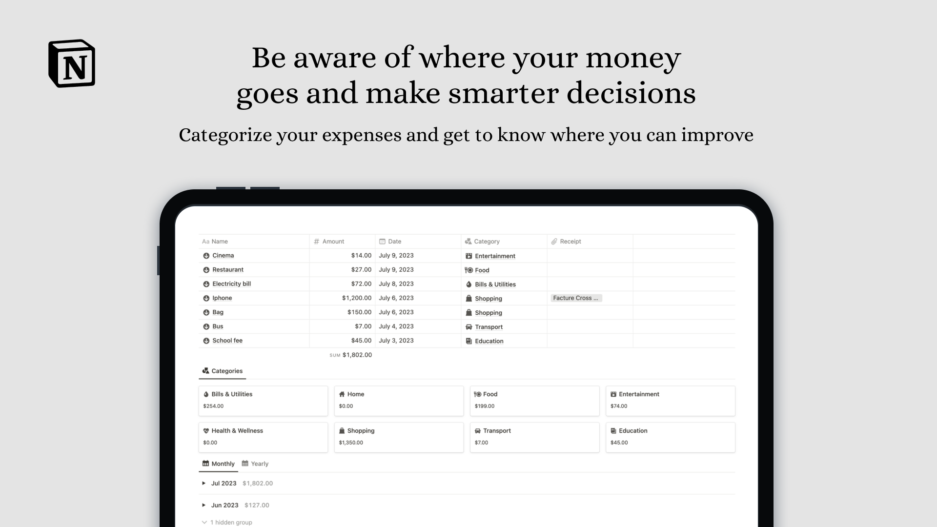 Notion Expense Tracker - Finance Template