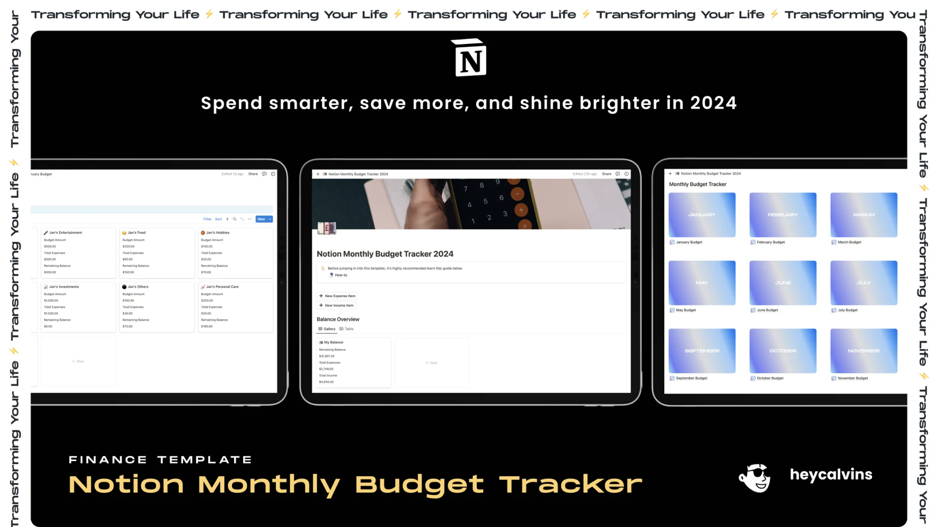 Notion Monthly Budget Tracker 2024 Finance Template Notion Monthly Budget Tracker 2024 Finance Template