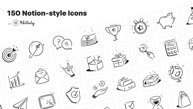 Notion Icons for pages & templates: Aesthetic Icon Packs