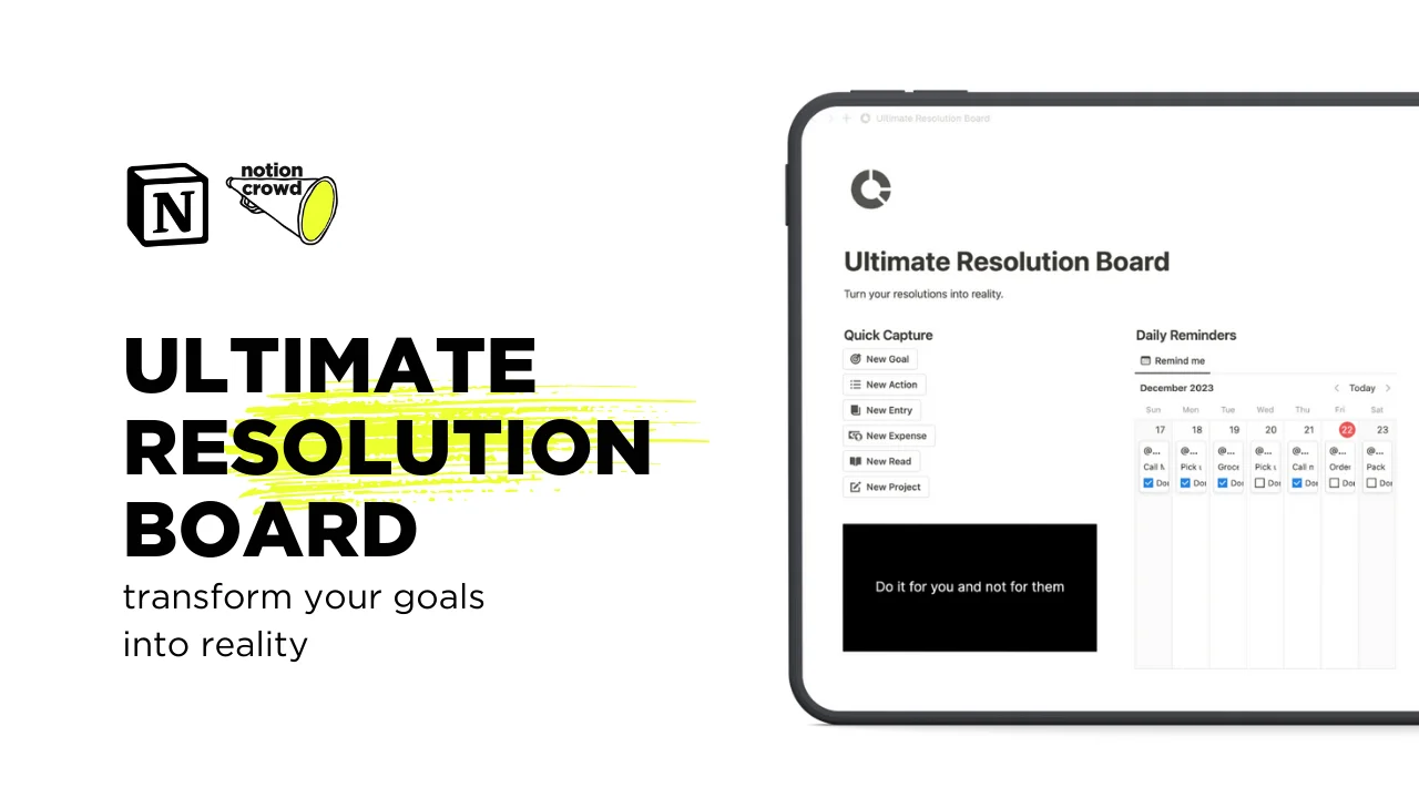 Ultimate Resolution Board - Productivity Template