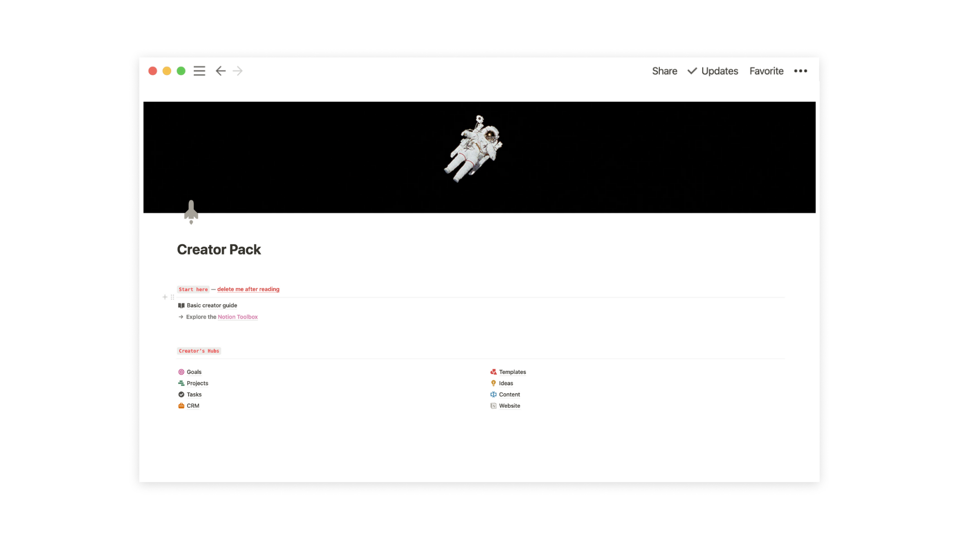 Creator Pack Creator Template