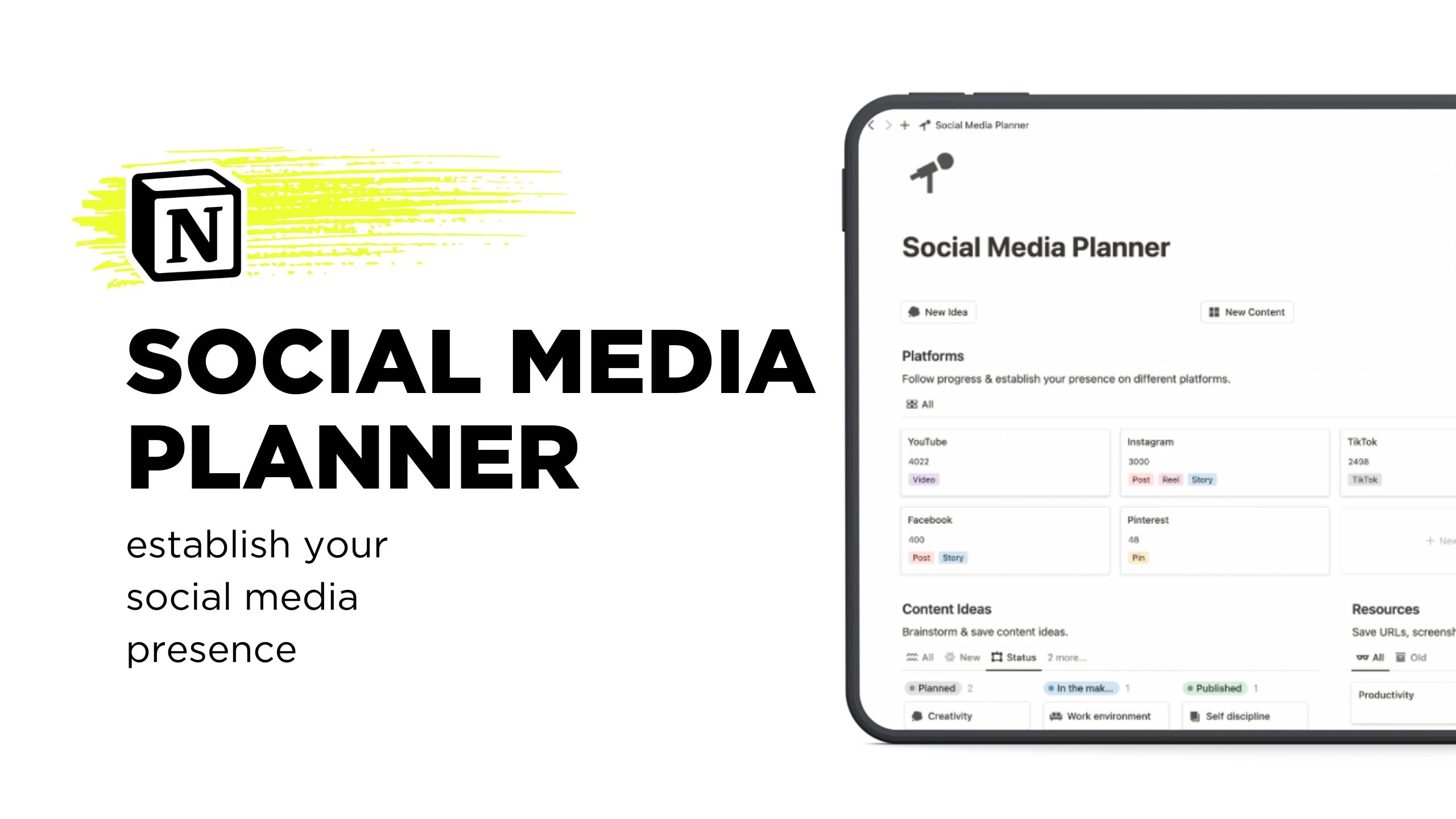 Social Media Planner Marketing Template