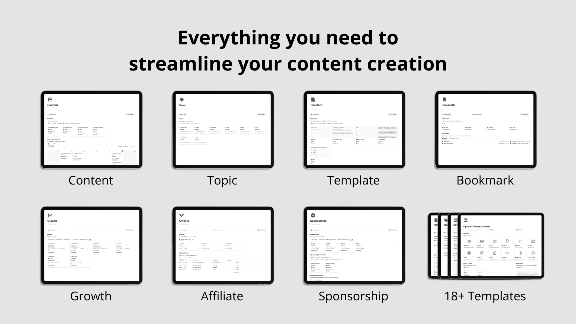 Notion Optimal Content System - Personal Template