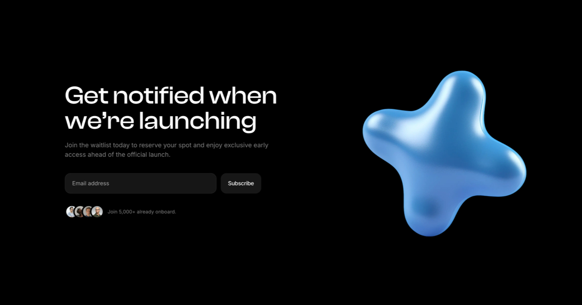Product launch website template
