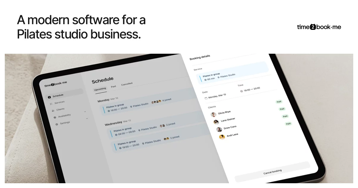 Pilates Studio Software — time2book·me