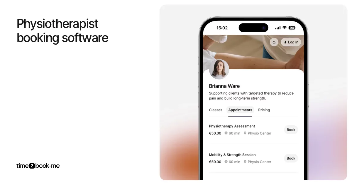 Physiotherapist Booking Software - Time2book
